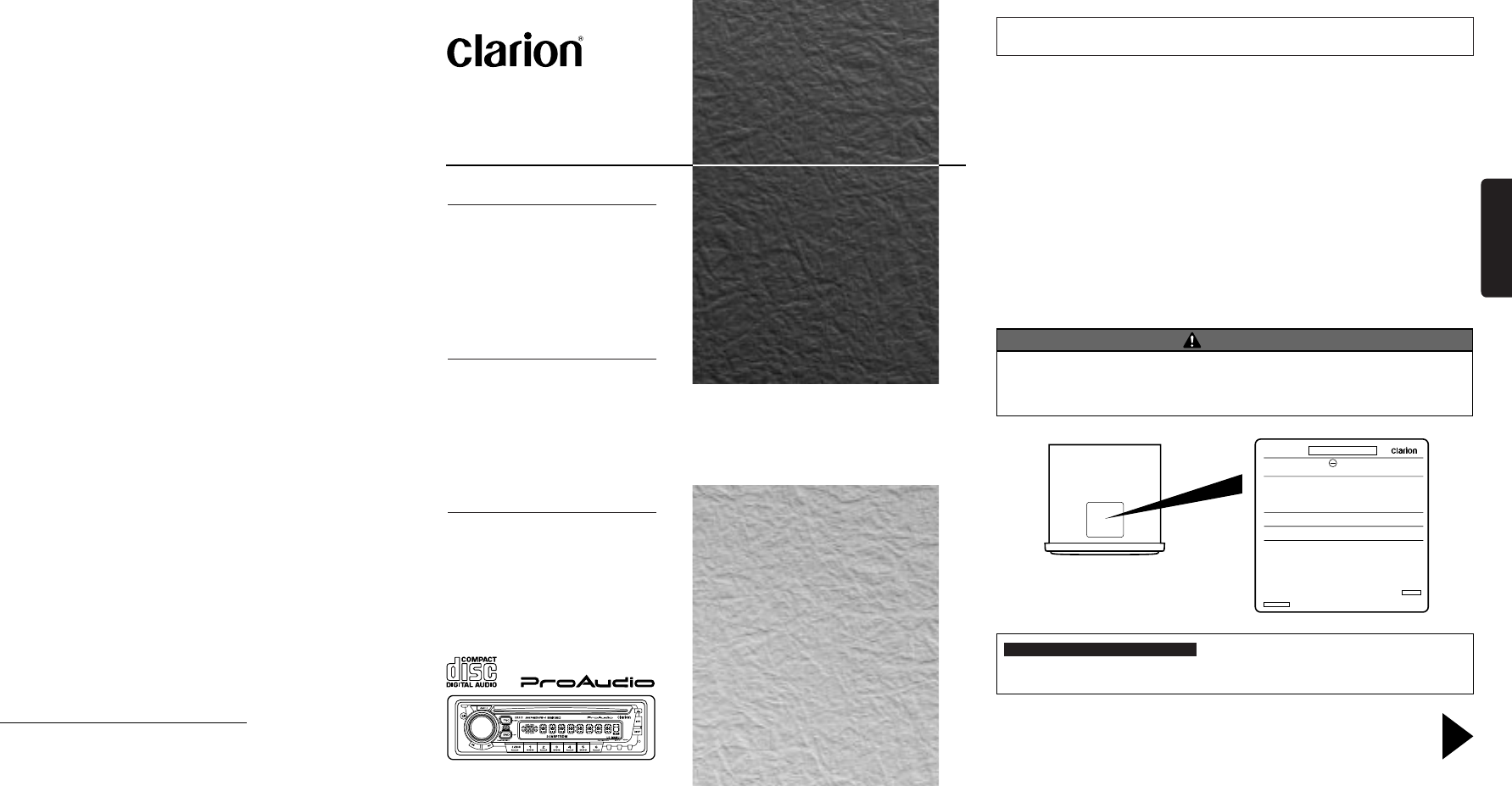 Clarion DB315 Manual