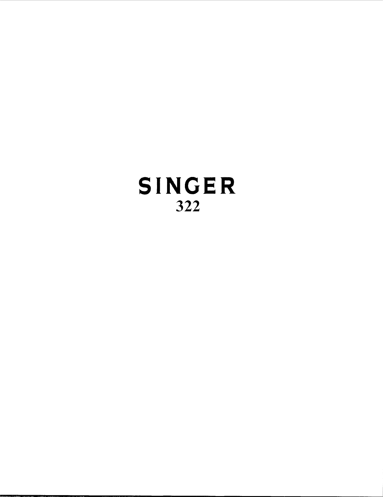 Singer 322 Manual