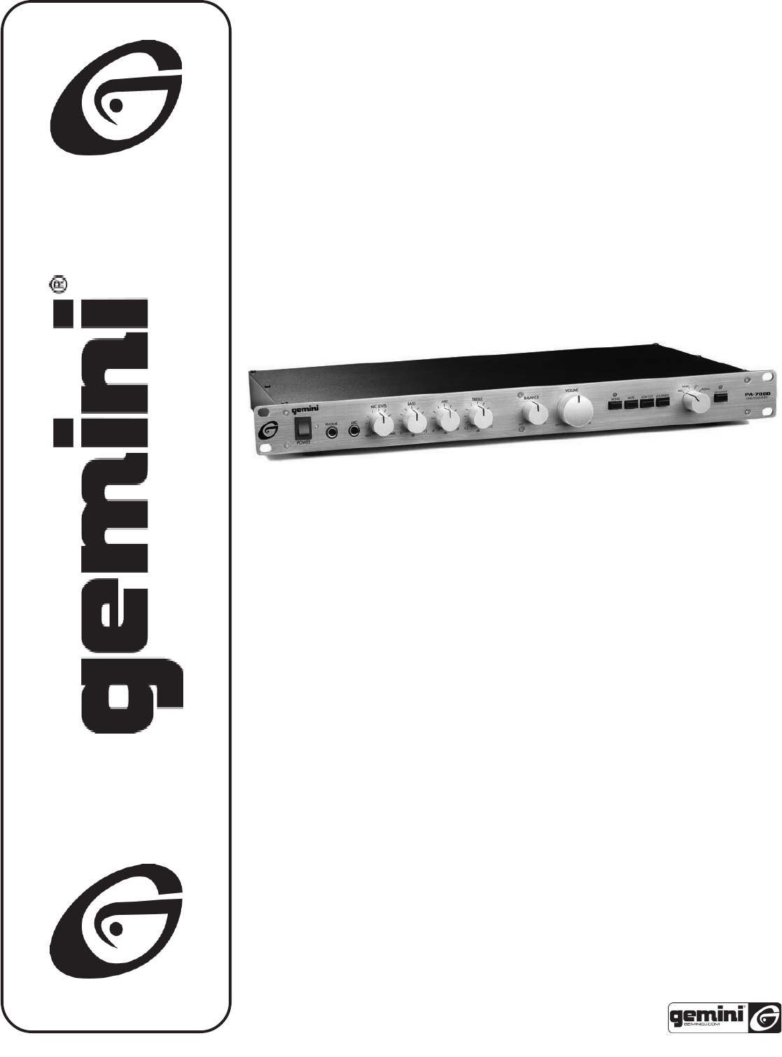 Gemini Sound Products PA-7000 Manual