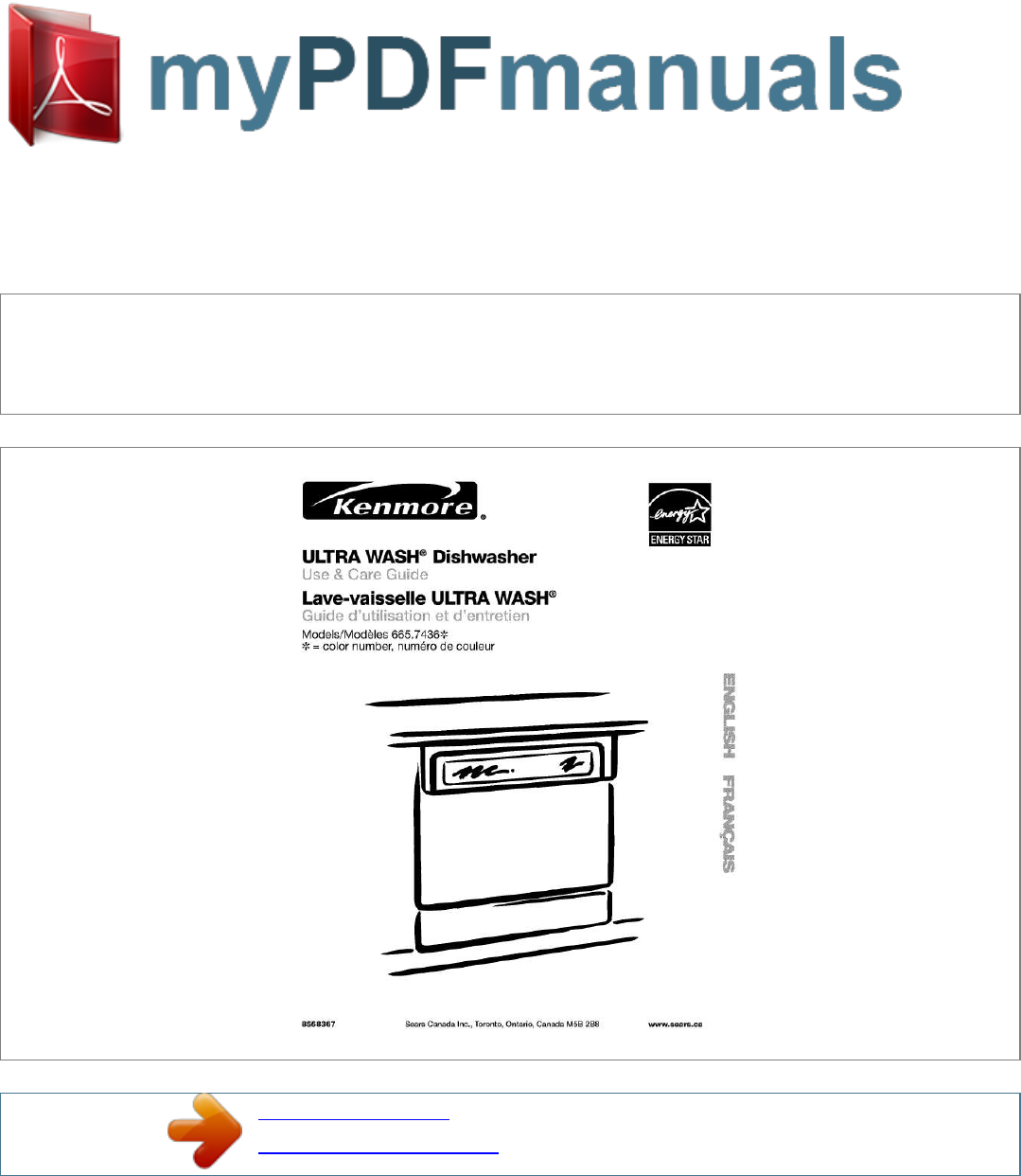 Kenmore 665-7436 Manual