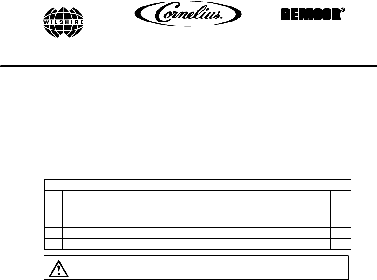 Cornelius Universal 750 Manual