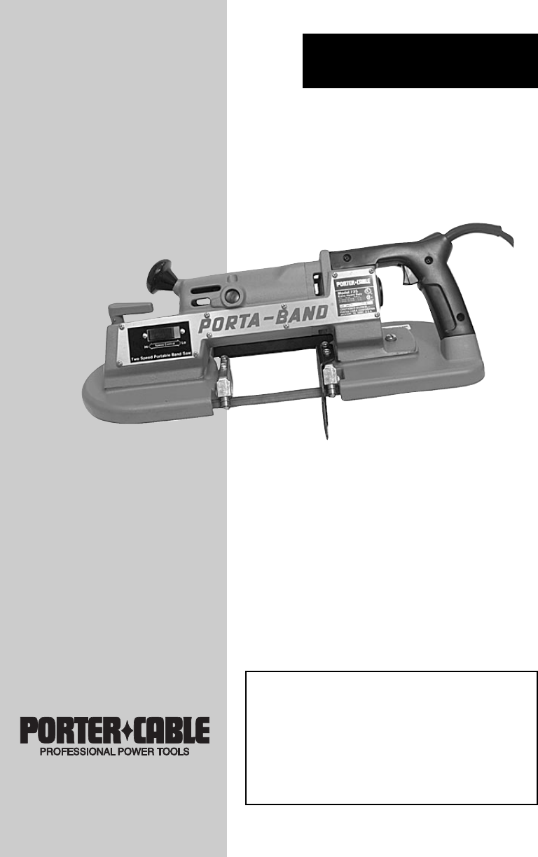 Porter-Cable 725 Manual