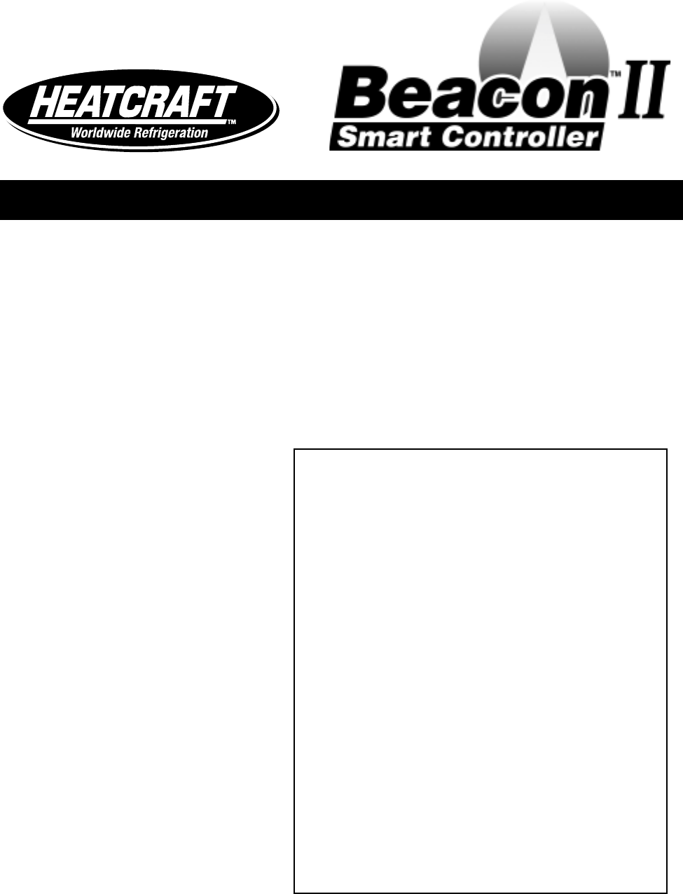 Heatcraft Refrigeration Products LLC. 25000601 Manual